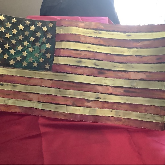 Art | Vintage Cooper Usa Flag 5 Stars Unique 35x19 Wall Hangin | Poshmark